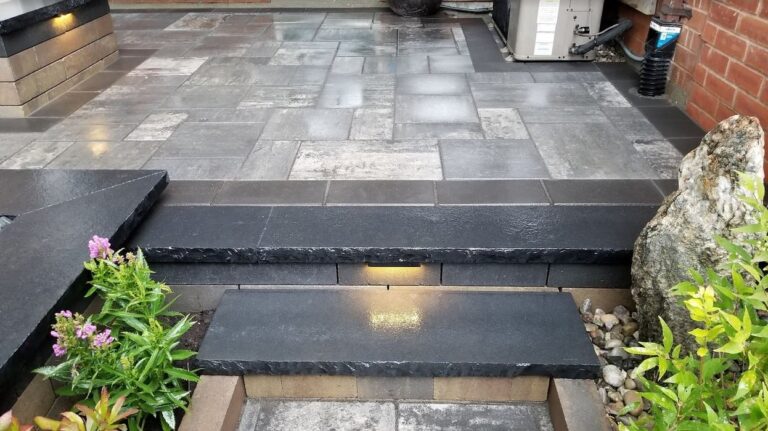 Black Lime 50mm Rockface Steps & Wall Coping – Pave World